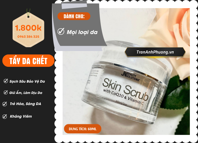 Tẩy Da Chết SKIN SCRUB with CoQ10 and Vitamin C - JN Beauty Solutions
